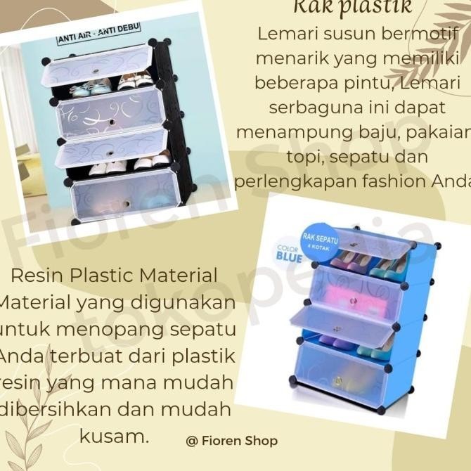 Jual Rak sepatu sandal plastik DIY rak buku tas 4 Susun | Shopee Indonesia