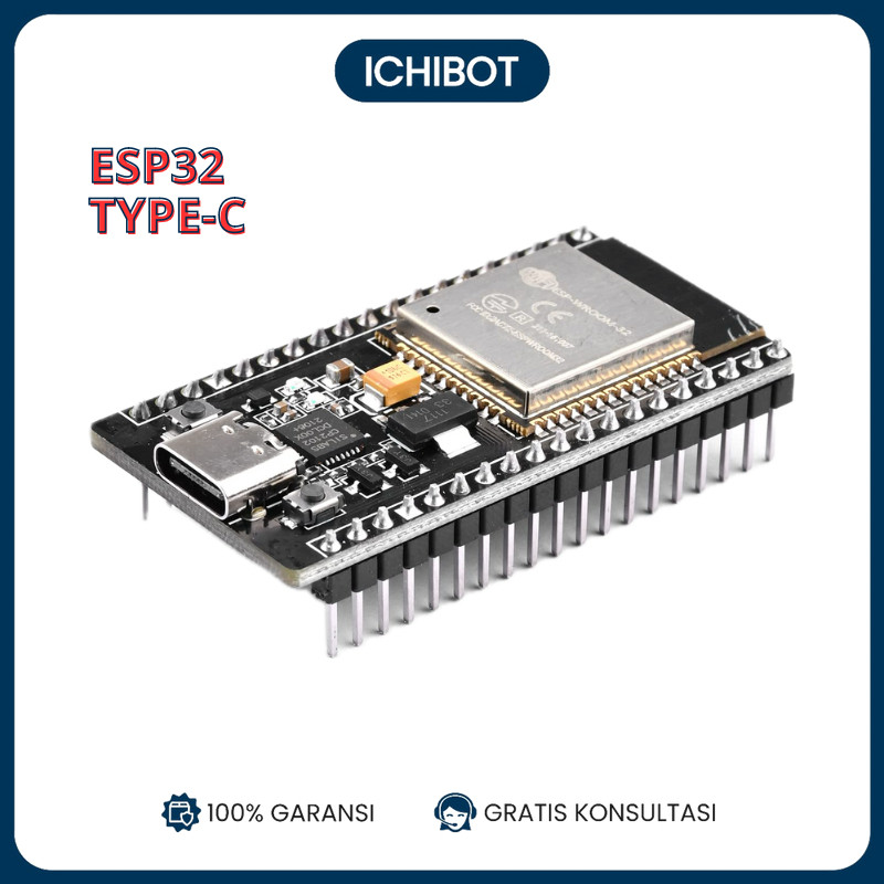 Jual NodeMCU ESP32 Type-C Sudah Tersolder CP2102 Development Board Dual ...