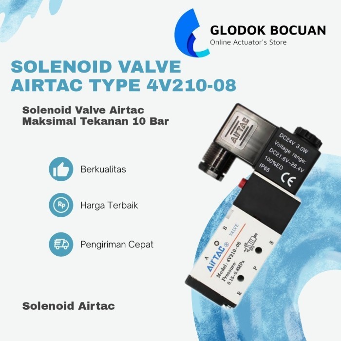 Jual SOLENOID VALVE 4V210-08 4V 210-08 4V 210 08 AIRTAC SELENOID VALVE ...