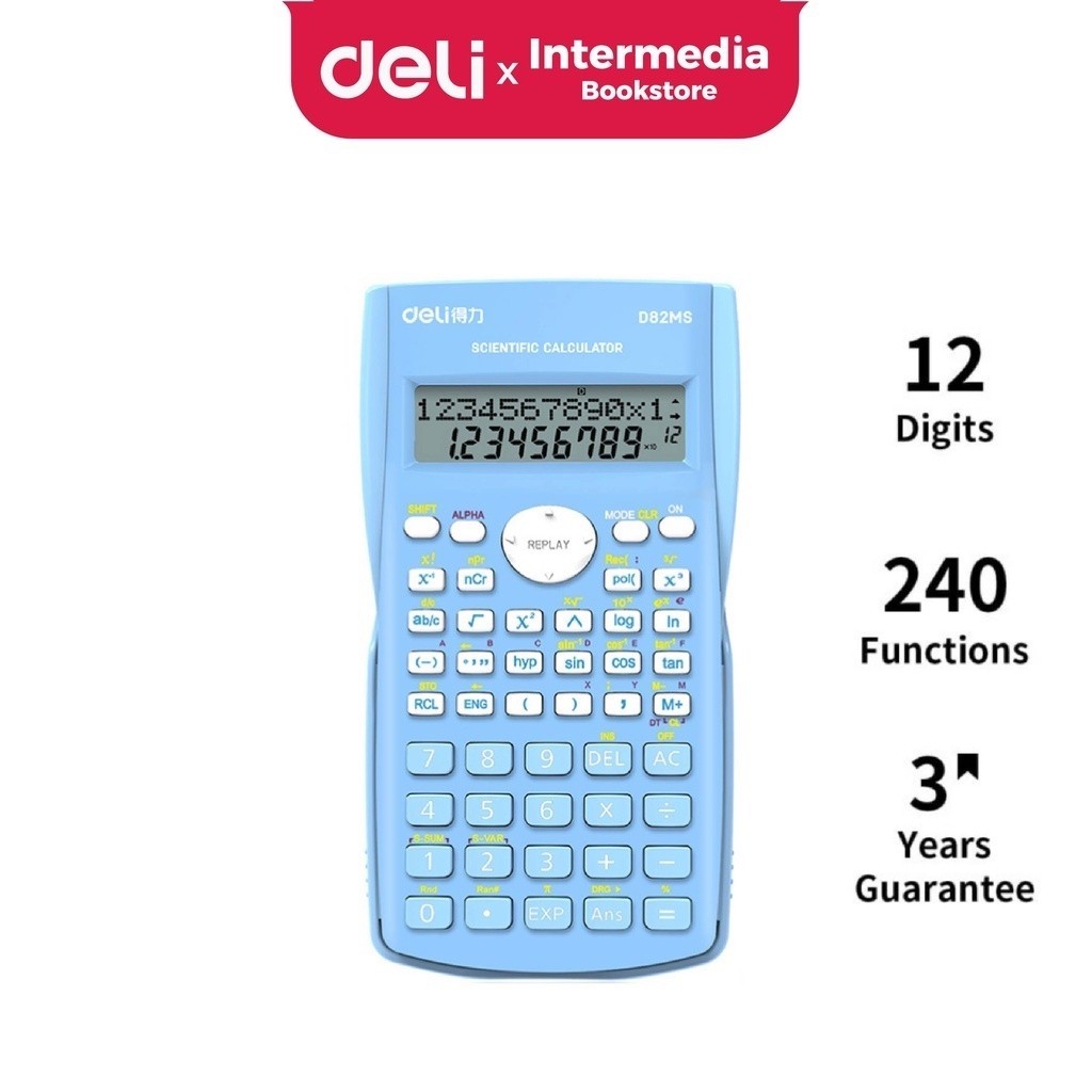 Jual Deli Scientific Calculator WD82MS 240F 10 2 Digits | Shopee Indonesia