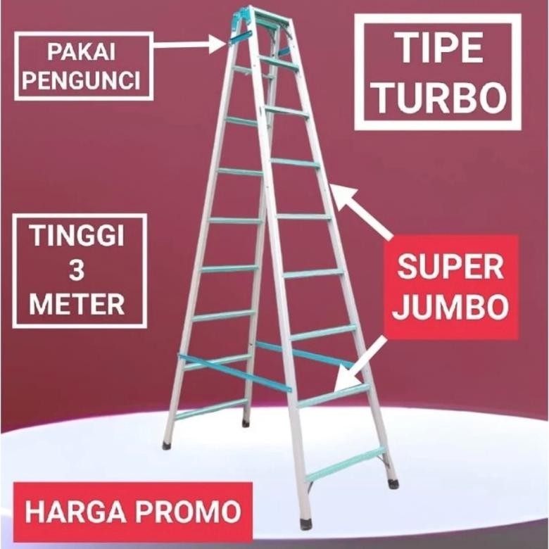 Jual TANGGA LIPAT 3 METER ALUMINIUM JUMBO | Shopee Indonesia
