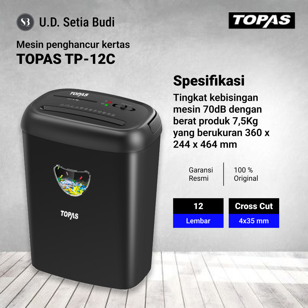 Jual Mesin Penghancur Kertas Paper Shredder TOPAS TP-12C | Shopee Indonesia