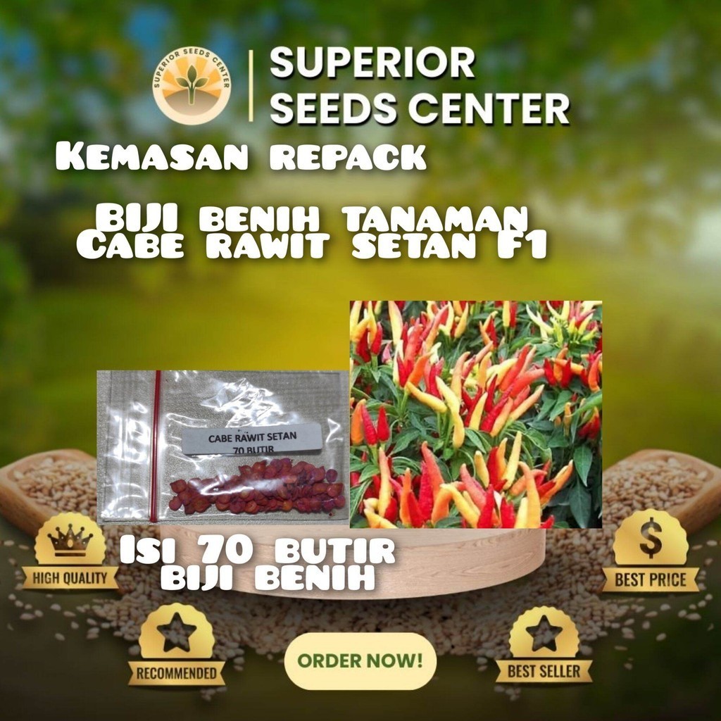 Jual kemasan repack plastik klip 70 butir biji benih tanaman cabe rawit ...