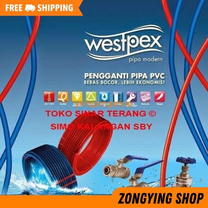 Jual PIPA AIR DINGIN WESTPEX 20 MM 3/4" BIRU BLUE COLD PIPE WESPEX 20MM 3/4 ZONGYING SHOP ...