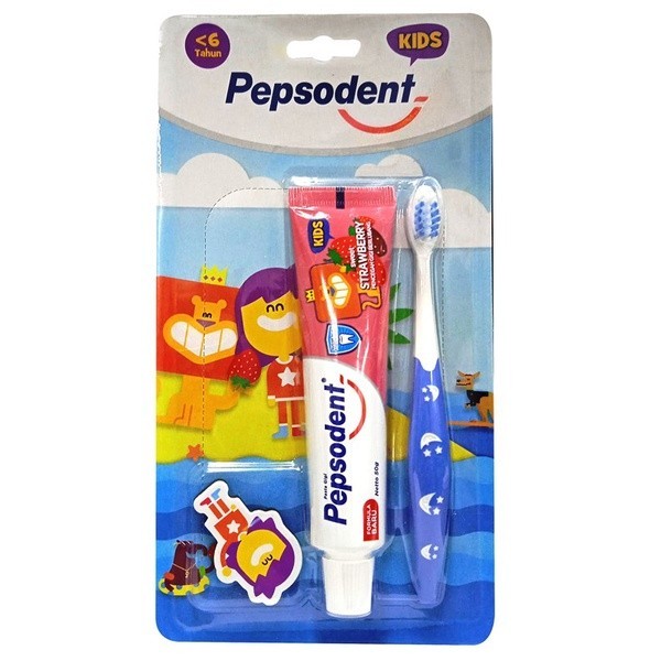 Jual S56385 PEPSODENT KIDS STRAWBERRY PASTA GIGI SIKAT GIGI ANAK 50GR ...