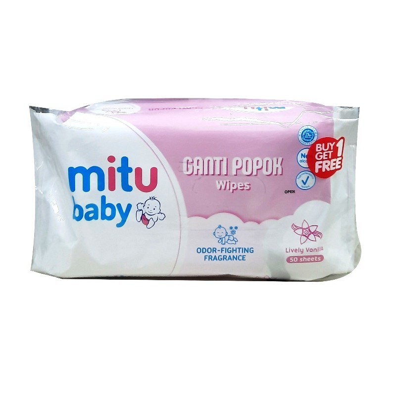 Jual S33473 MITU BABY CLEAN RESEAL WIPES WHITE TISSUE BASAH 50`S MAJU ...