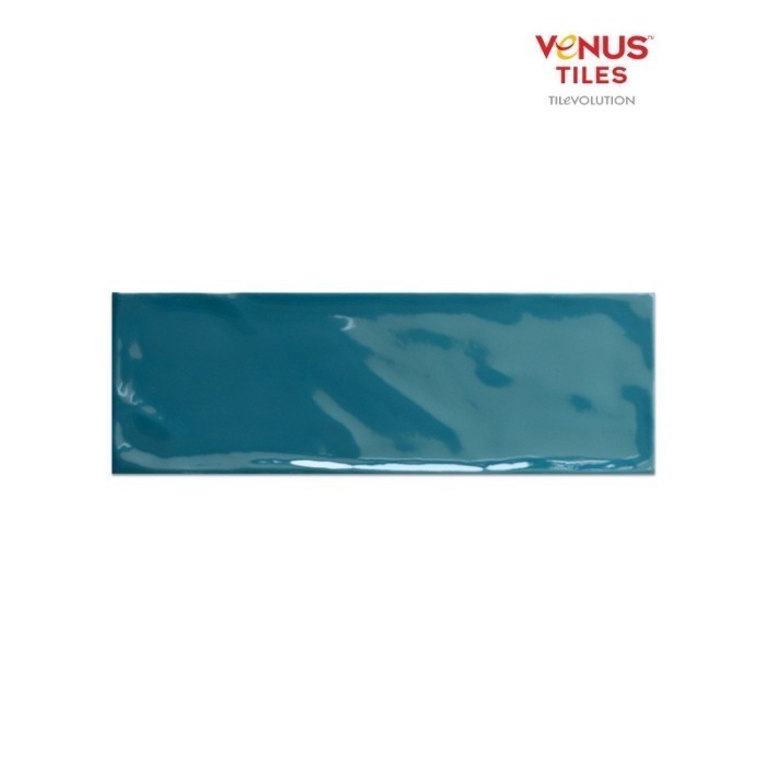 Jual Backsplash Tile Merk Venus Type Takko Dark Teal Wave Glossy ...