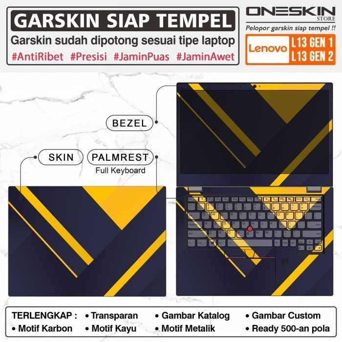 Jual Terlaris Garskin Sticker Laptop Lenovo ThinkPad L13 / Yoga Gen 1 2 ...