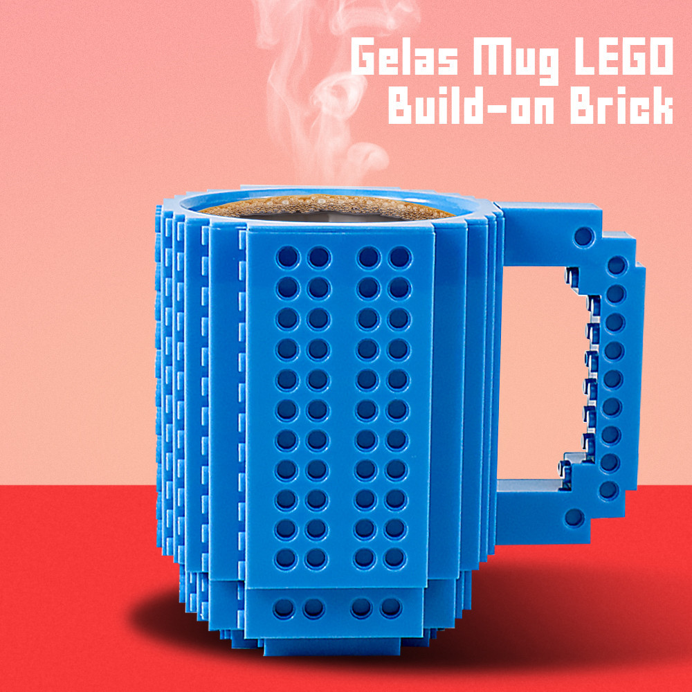 Jual Gelas Mug LEGO Build-On Brick Toy Cup 350ml ( 936SN ) - Biru ...