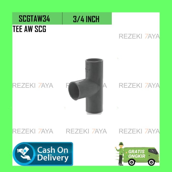 Jual TEE AW 3/4 INCH FITTING PIPA AIR PVC SCG SAMBUNGAN SOKET TEE 3 ...
