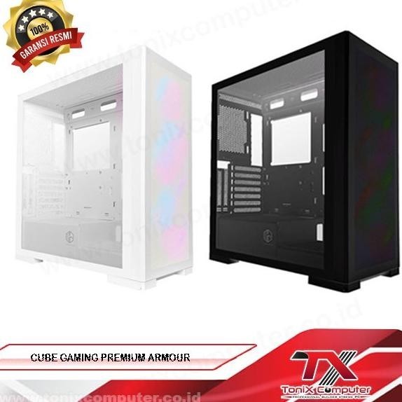 Jual CUBE GAMING PREMIUM ARMOUR ATX GAMING CASE BLACK/WHITE | CASING PC GAMING 2807T | Shopee ...