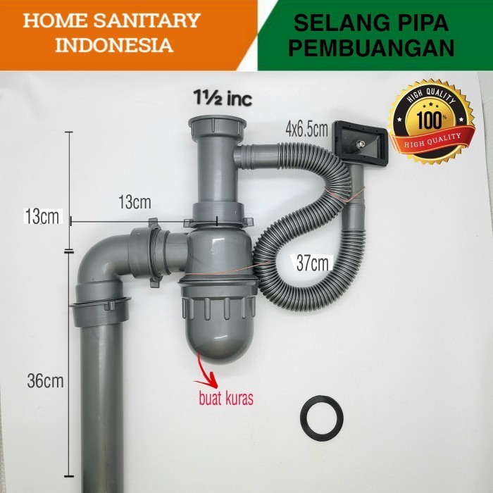 Jual Ede Selang Pipa Pembuangan Sink Cuci Piring Wastafel Bak Kontrol ...