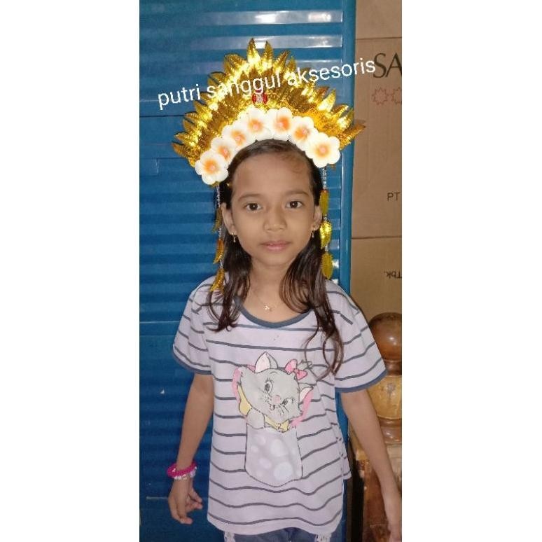 Jual mahkota bali model bando bunga kamboja simpel anak/mahkota ...
