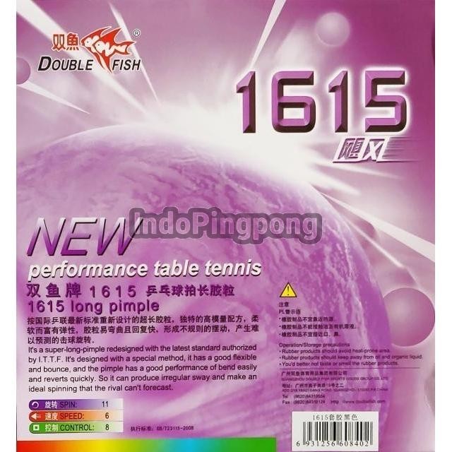Jual Double Fish 1615 ~ Long Pips Rubber Karet Bintik Bertahan Panjang ...