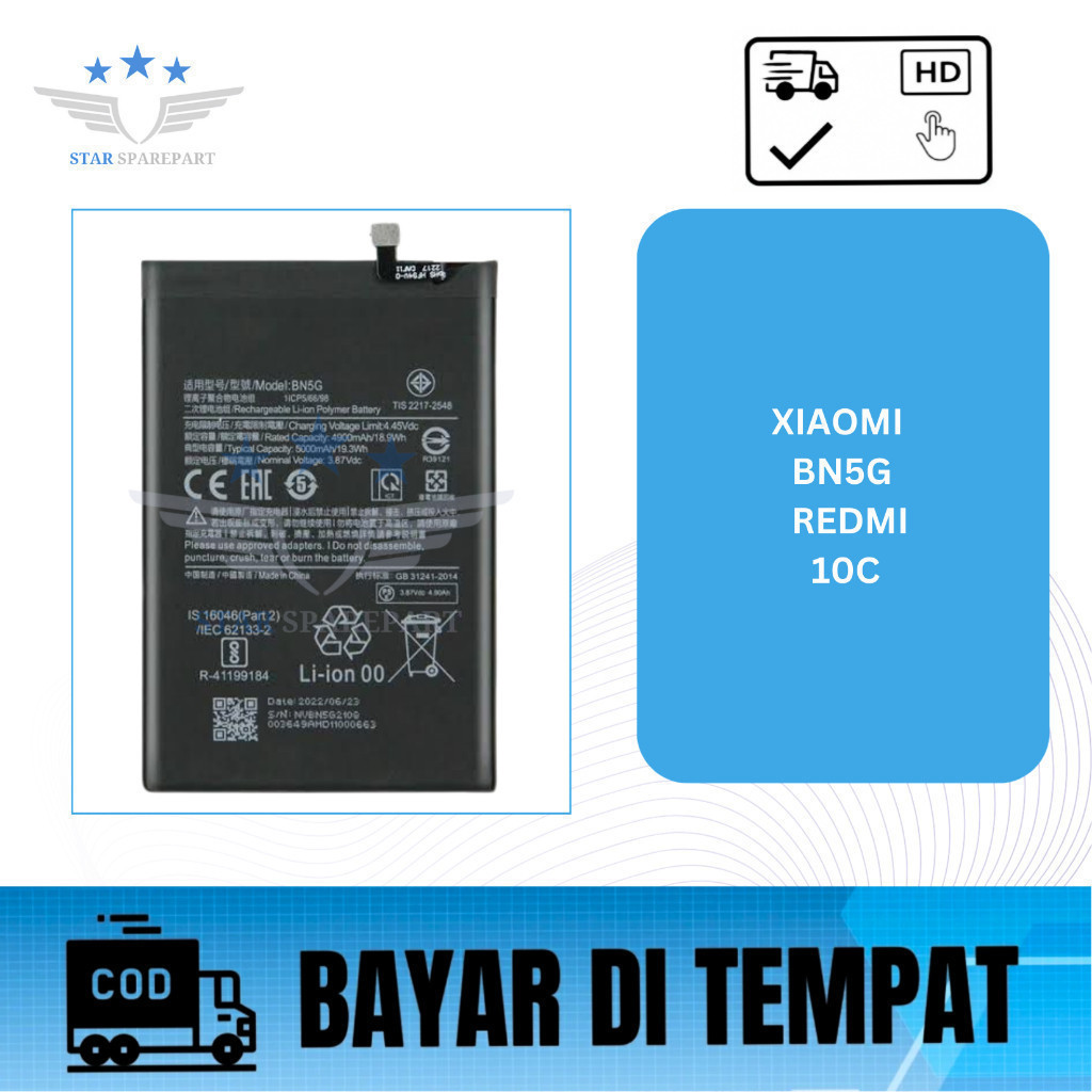 Jual BATERAI XIAOMI BN5G / REDMI 10C BATTERAI BATTERY BAT BATT | Shopee ...