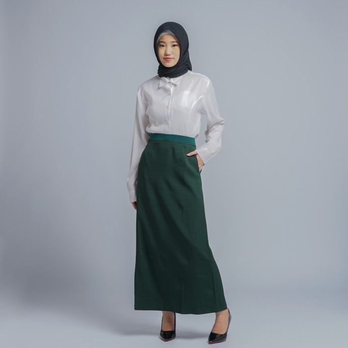 Jual Rok kerja wanita model pinggang karet/Rok Karet model A Syakira A9 ...