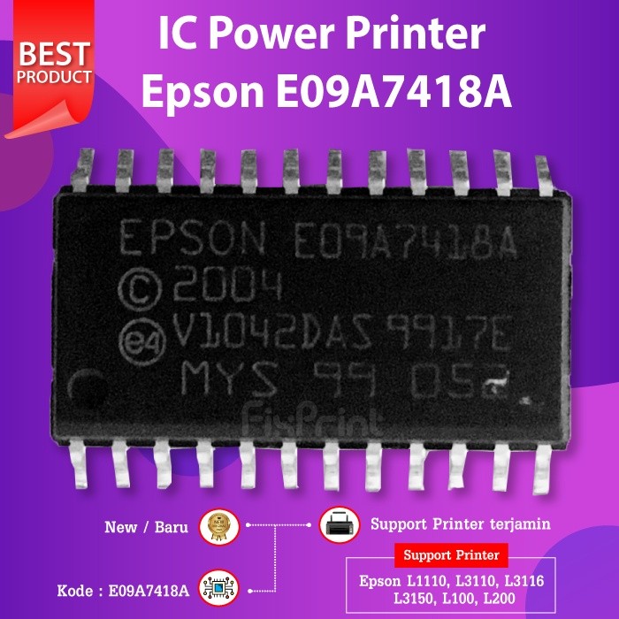 Jual IC Power Epson L1110 L1210 L3110 L3210 L3116 IC6 E09A7418A Mainboard Printer L3100 L3150 ...