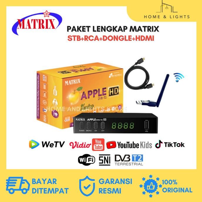 Jual STB Matrix DVBT2 Apple Kuning | Shopee Indonesia