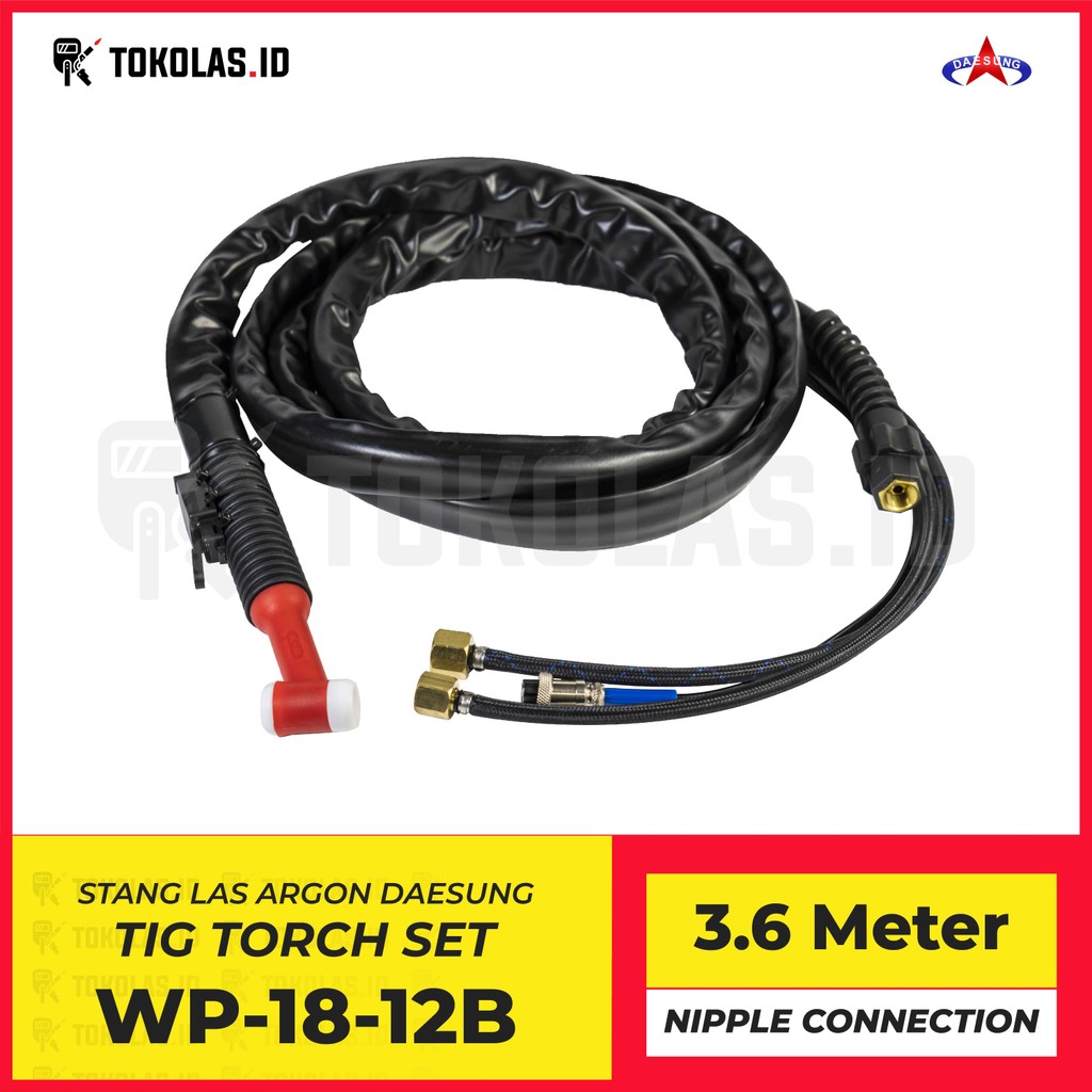 Jual Daesung Stang Las TIG Welding Torch Argon WP18 Nipple WP 18 Water ...