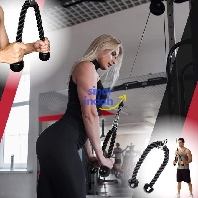 Jual Tricep Rope Premium Tali Pull Rope Triceps Latihan Otot Trisep Gym ...