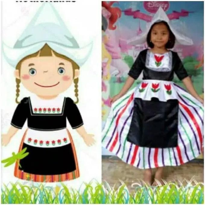 Jual Kostum Perempuan Baju Tradisional Negara Holland Belanda 2 - 12 ...
