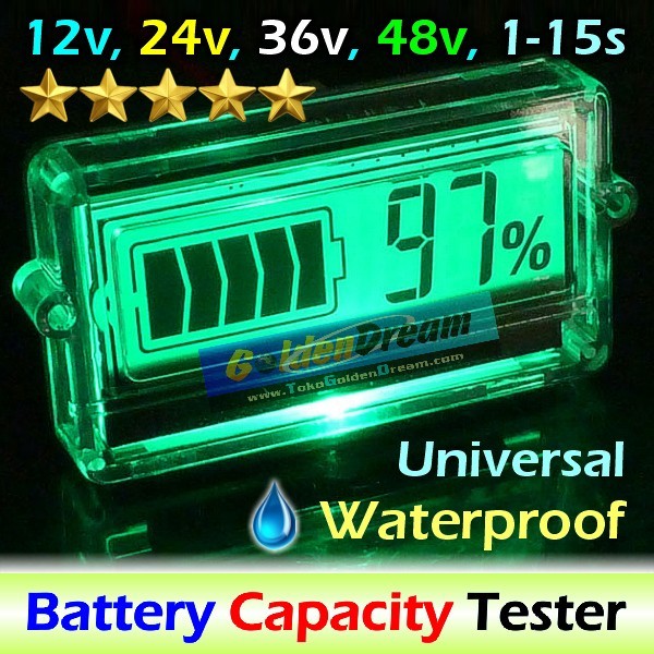 Jual 12v 24v 1s-15s Battery Capacity Meter Tester Baterai Accu Aki ...