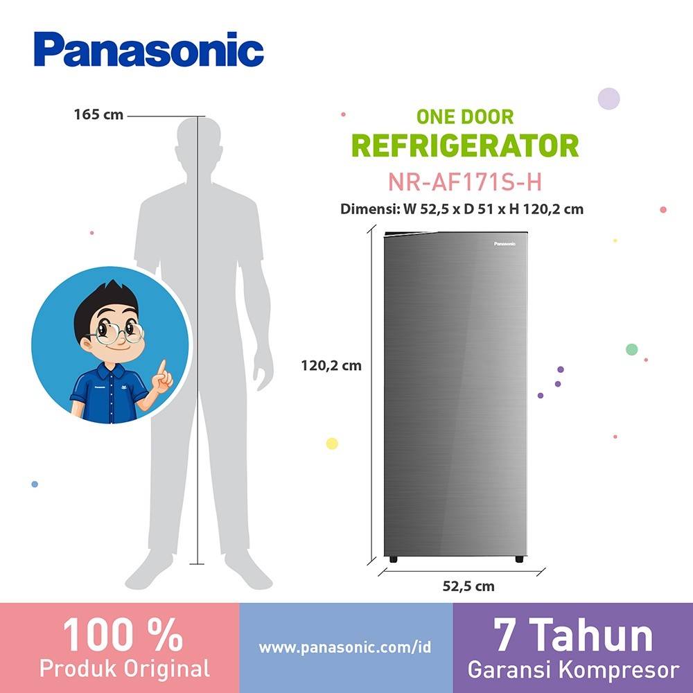 Jual Panasonic NR-AF171S-H Kulkas 1 Pintu [155 L] - Grey | Shopee Indonesia