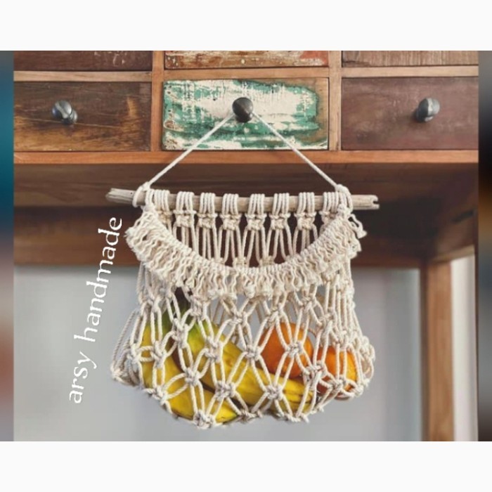 Jual Keranjang Buah Gantung Macrame, Tempat Buah Gantung, Tempat Buah ...