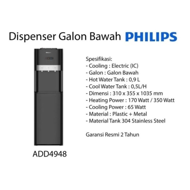 Jual Dispenser Philips Galon Bawah ADD 4948 | Shopee Indonesia