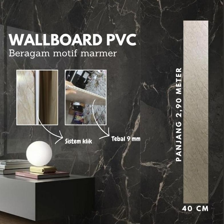 Jual Terbaru [2.95Meter X 40 Cm] Wallboard Pvc Marmer Kayu Hiasan ...