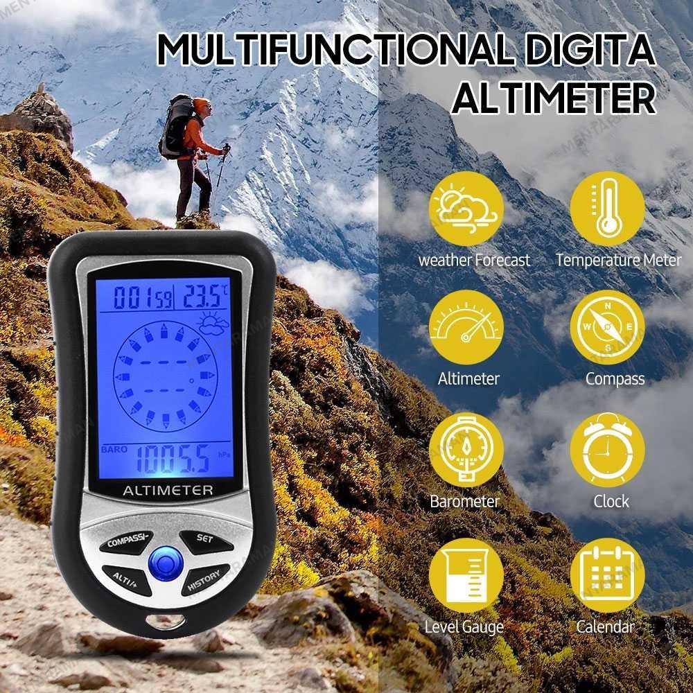 Jual [MO] Kompas Digital Mini 8 in1 LED Multifunction Outdoor Compass ...