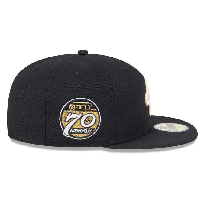 Jual Topi New Era 59Fifty Day 70Th Anniversary Black Ne Script Logo ...