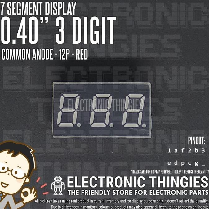 Jual Update SEVEN SEGMENT 0.4" CA 3BIT RED COMMON ANODE 7 SEGMEN ...