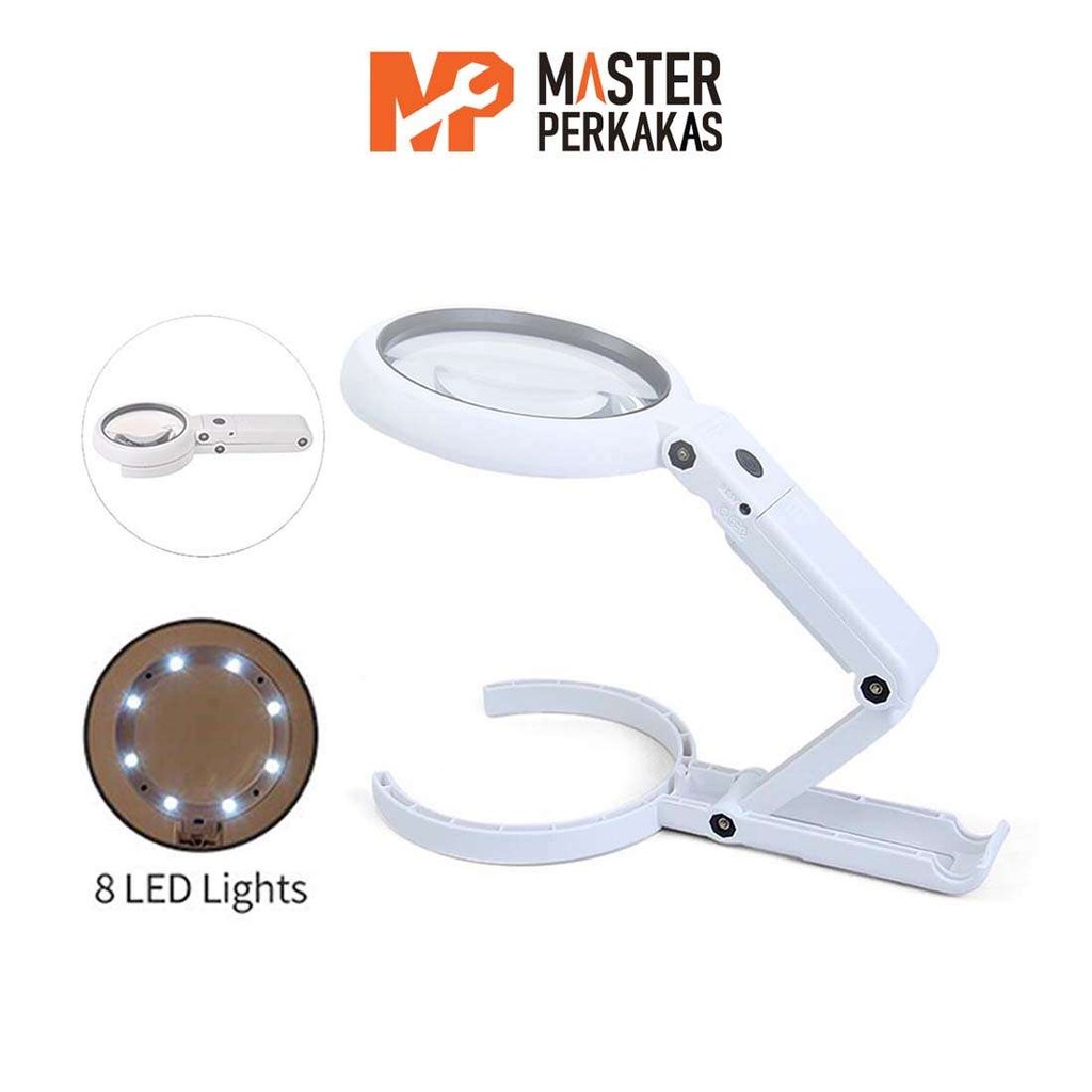 Jual Kaca Pembesar Foldable LED AB73 MP / Lup Lensa Magnifier Handheld ...
