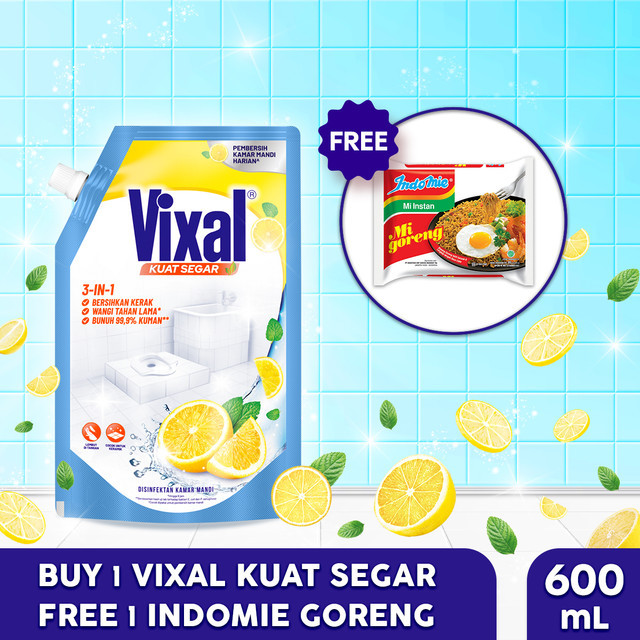 Jual Beli 1 Vixal Kuat Segar 600mL GRATIS Indomie Goreng | Shopee Indonesia