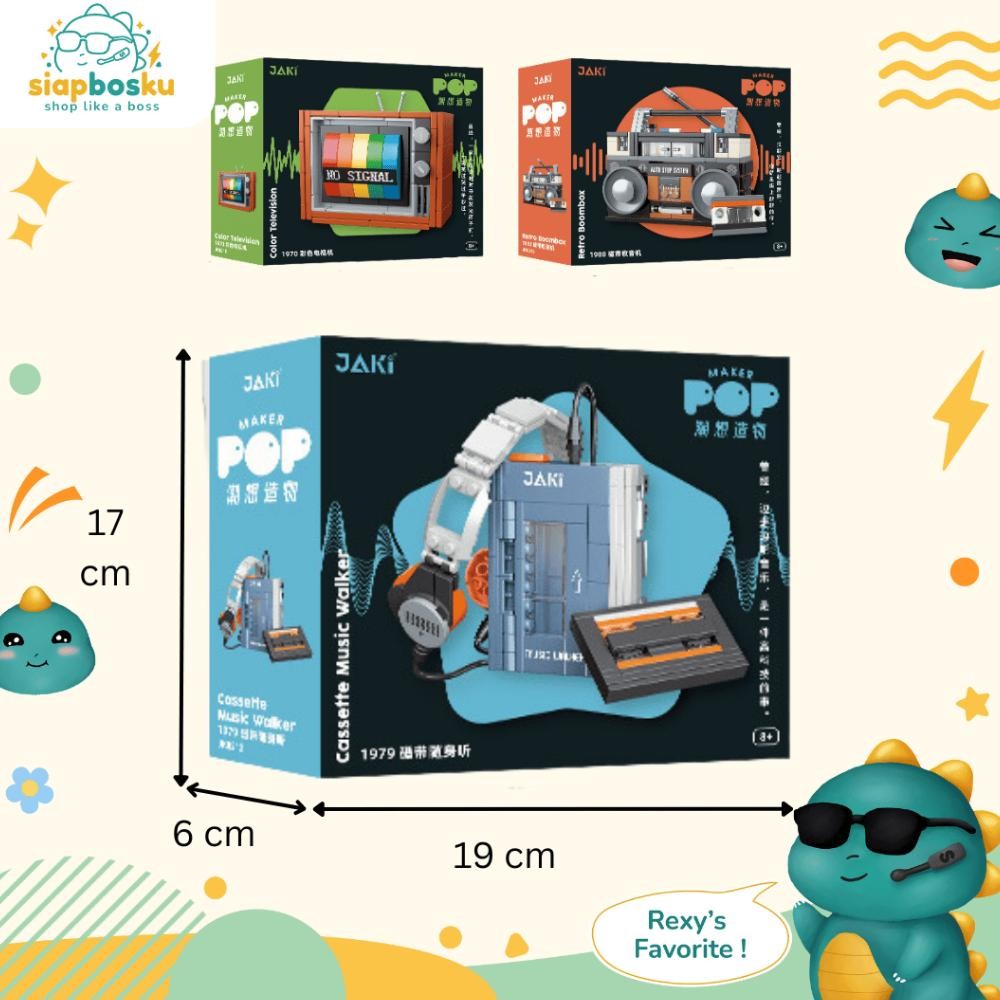 Jual Diskon Jaki Diy Mainan Blok Retro Pop Maker Bricks Block Susun ...