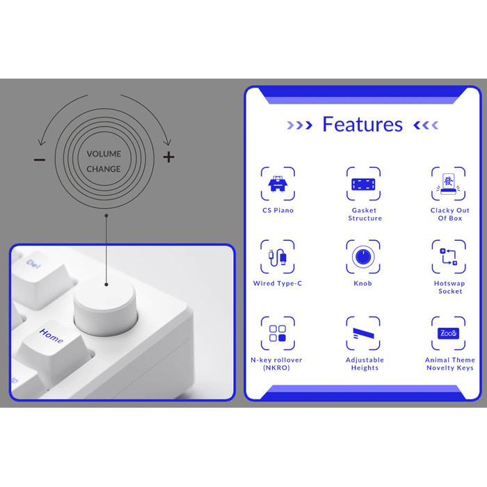 Jual Termurah Akko Mod007 Pc Gasket Mechanical Keyboard 75% Knob Flex ...