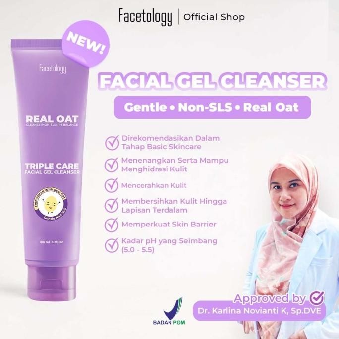 Jual Facetology Triple Care Facial Gel Cleanser Sabun Cuci Muka Face ...