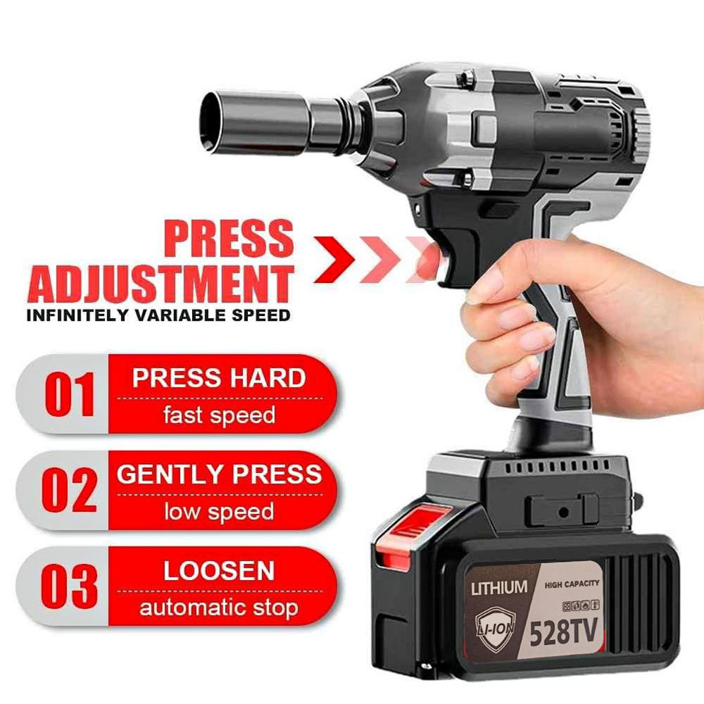Jual Mesin Bor Listrik Impact Wrench Kunci Shock Brushless 2000mAh - BL ...