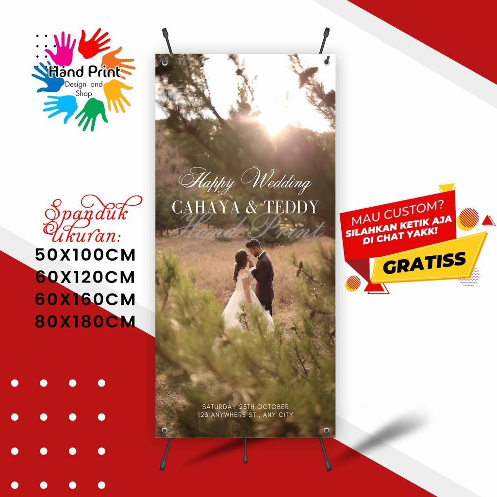 Jual Cetak Spanduk Banner Wedding Selamat Datang Di Pernikahan kami B ...
