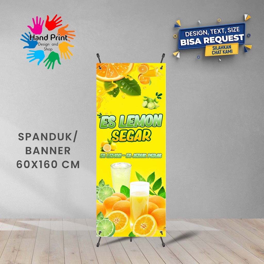 Jual Spanduk Banner Es Lemon Es Jeruk Peras Segar Minuman Ukuran 60x160 ...