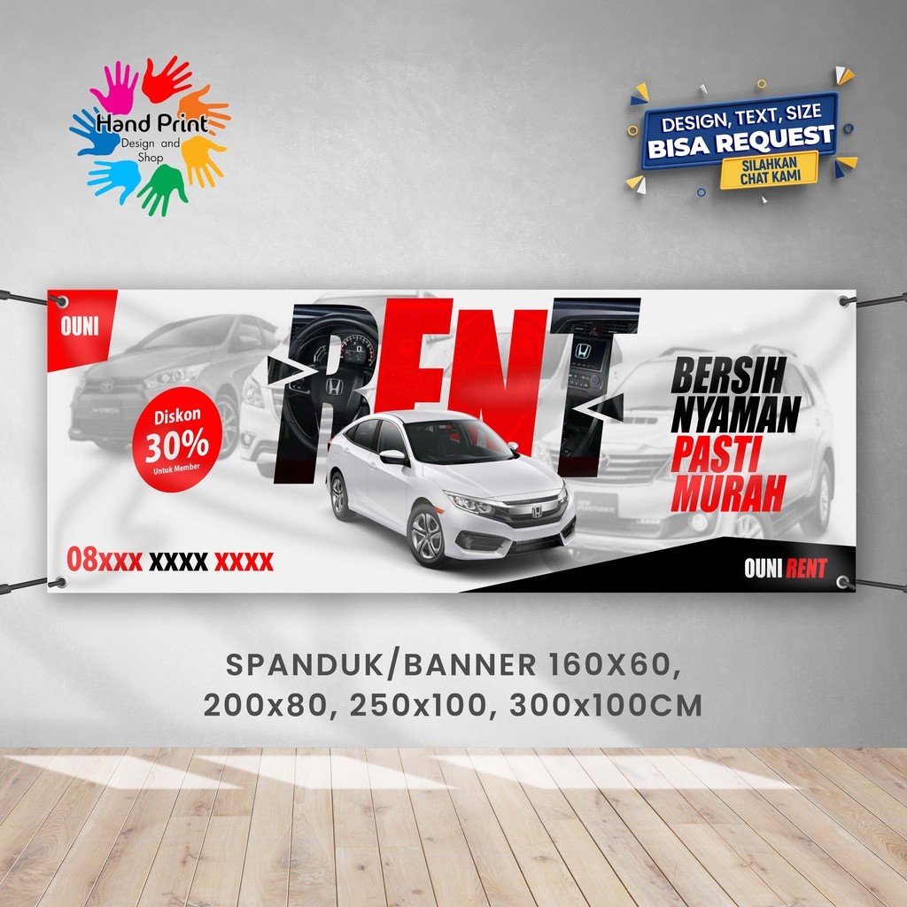 Jual Spanduk Banner Rental Mobil Simpel Gratis Memesan Desain | Shopee ...