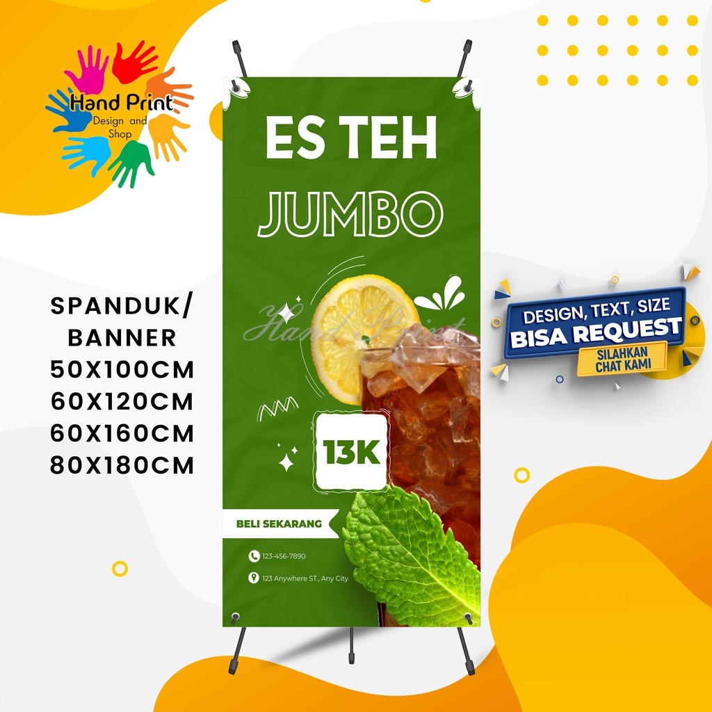 Jual Cetak Spanduk Banner Jualan Es Teh Jumbo Es Teh Manis Lemon Tea ...
