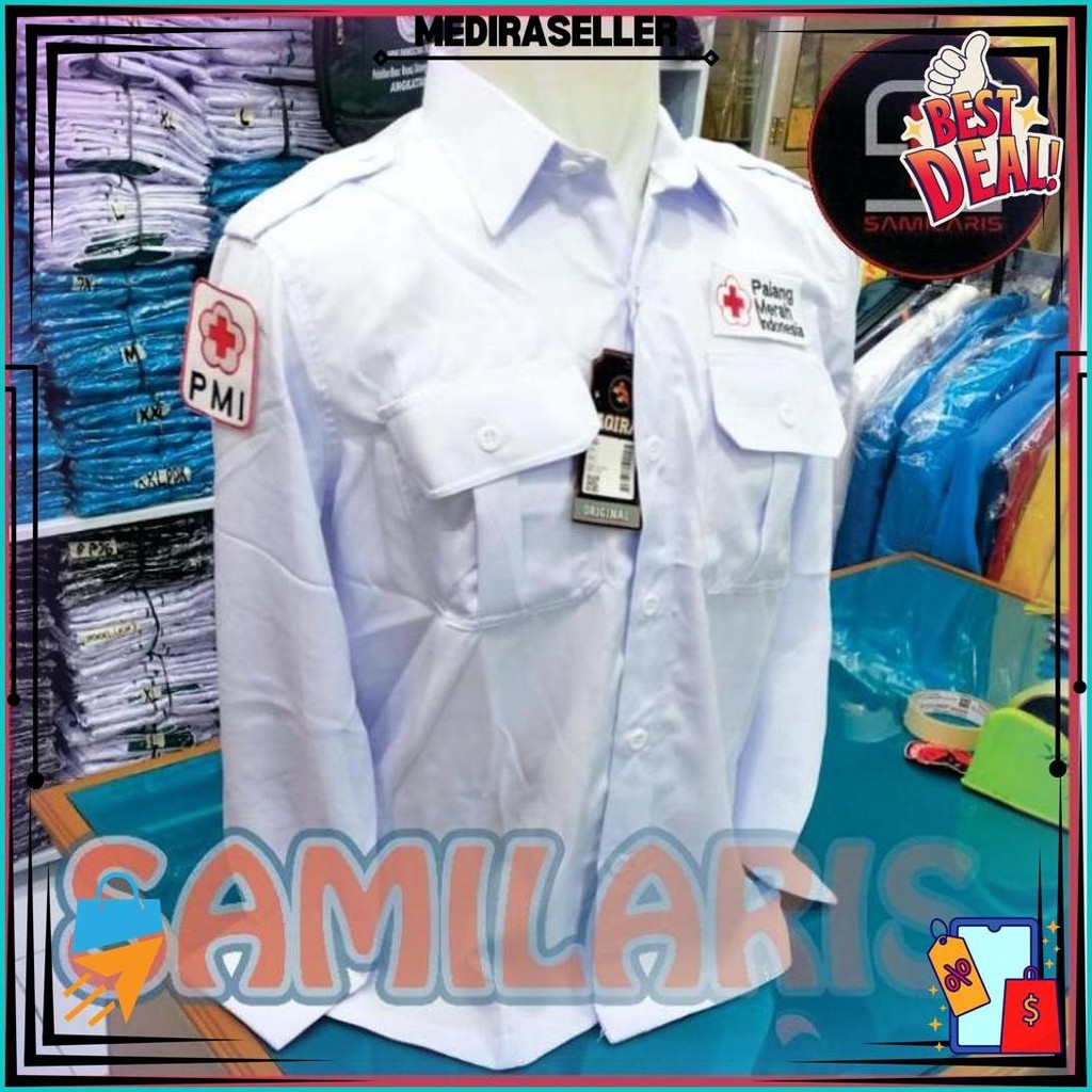 Jual Kemeja Pdh Pmi Pmr Kemeja Putih Polos D Promo 8.8 | Shopee Indonesia