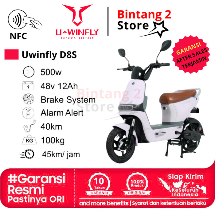 Jual Sepeda Listrik Uwinfly D8S NFC Garansi Resmi | Shopee Indonesia