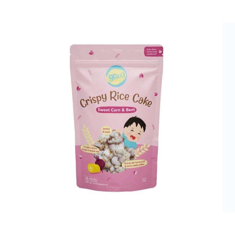 Jual Grouu Crispy Rice Cake Sweet Corn & Beet 30 gram | Shopee Indonesia