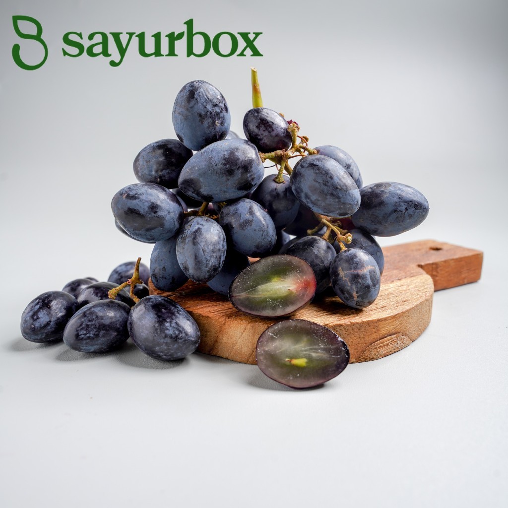 Jual Anggur Hitam Autumn Royal Seedless Impor 250 gram | Shopee Indonesia