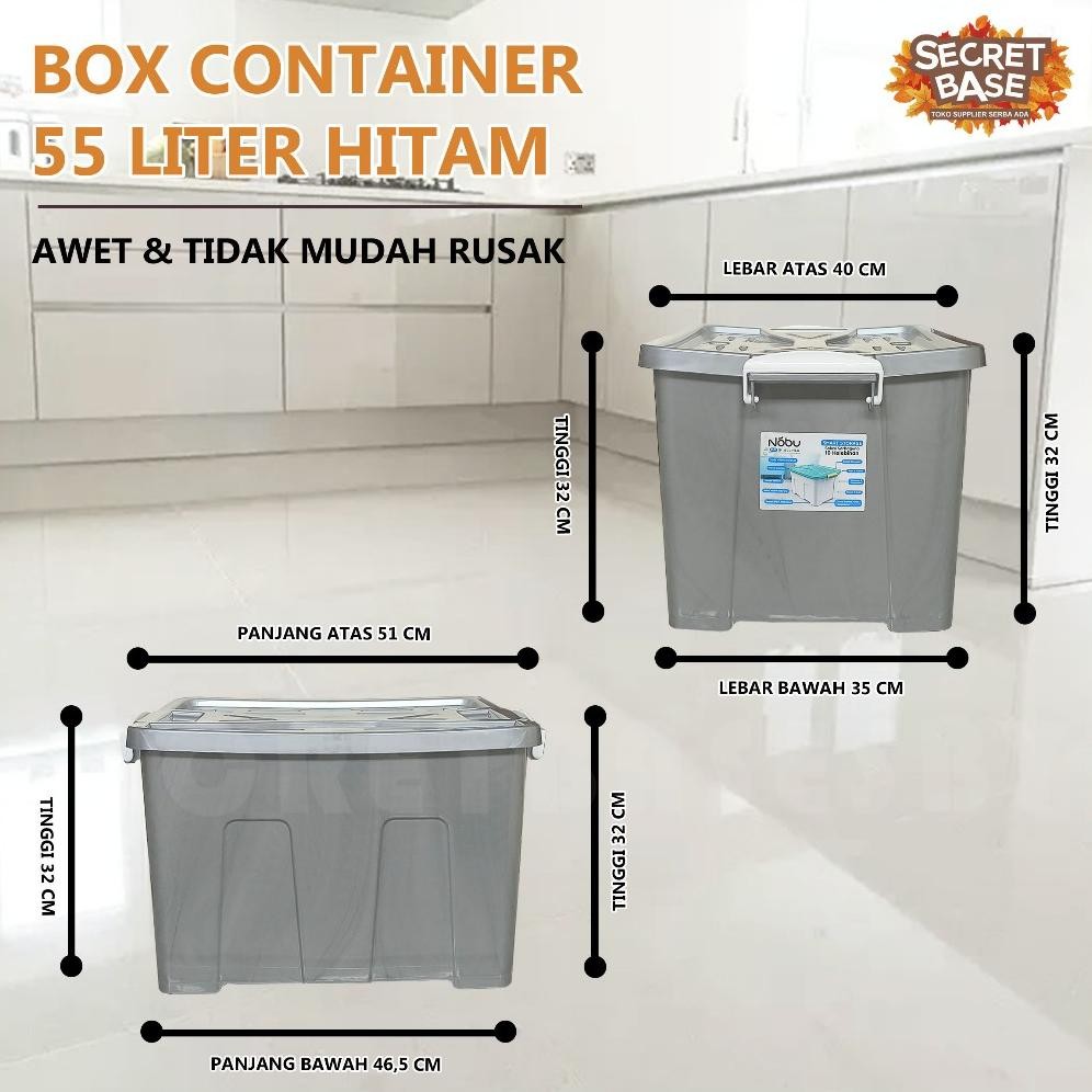 Jual tg-342 BOX CONTAINER 55 LITER + RODA - Kontainer Box Plastik ...
