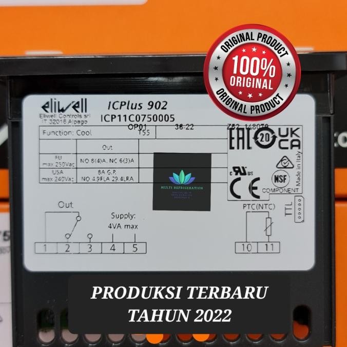 Jual THERMOSTAT ELIWELL IC PLUS 902,SENSOR PTC ABU ABU, 220VOLT ORIGINAL DAN TERPERCAYA | Shopee ...