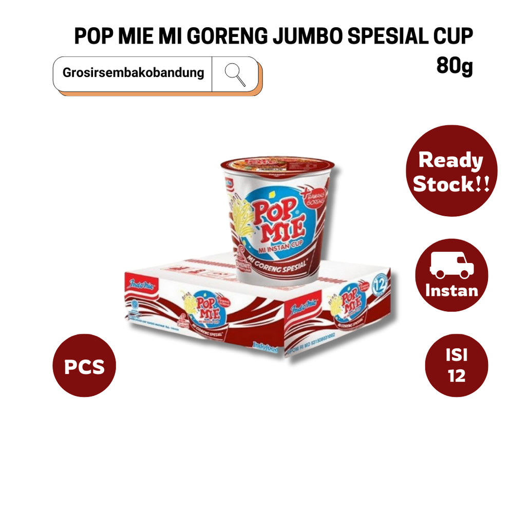 Jual POP MIE MI GORENG JUMBO SPESIAL CUP 80g - 1 Dus - Kota Bandung | Shopee Indonesia